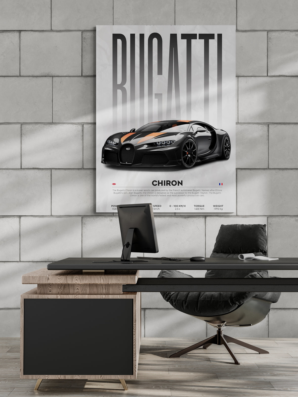 Bugatti Chiron Limited Edition Canvas Wall Art - Essential Walls