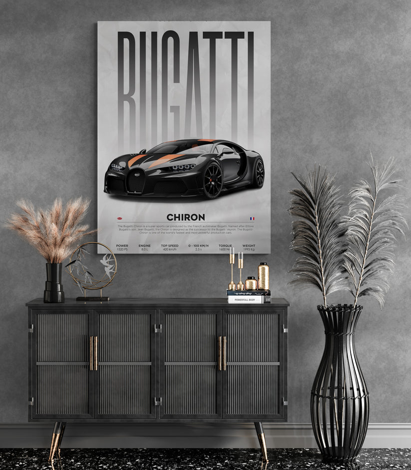 Bugatti Chiron Limited Edition Canvas Wall Art - Essential Walls