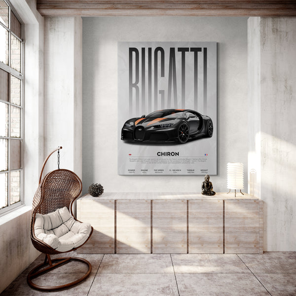Bugatti Chiron Limited Edition Canvas Wall Art - Essential Walls