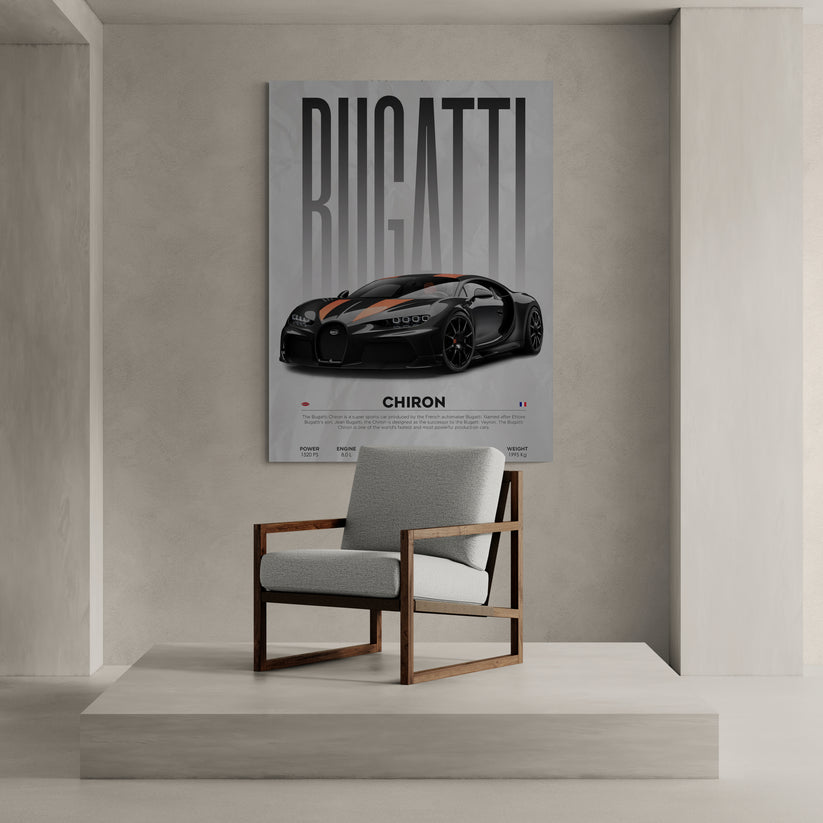 Bugatti Chiron Limited Edition Canvas Wall Art - Essential Walls